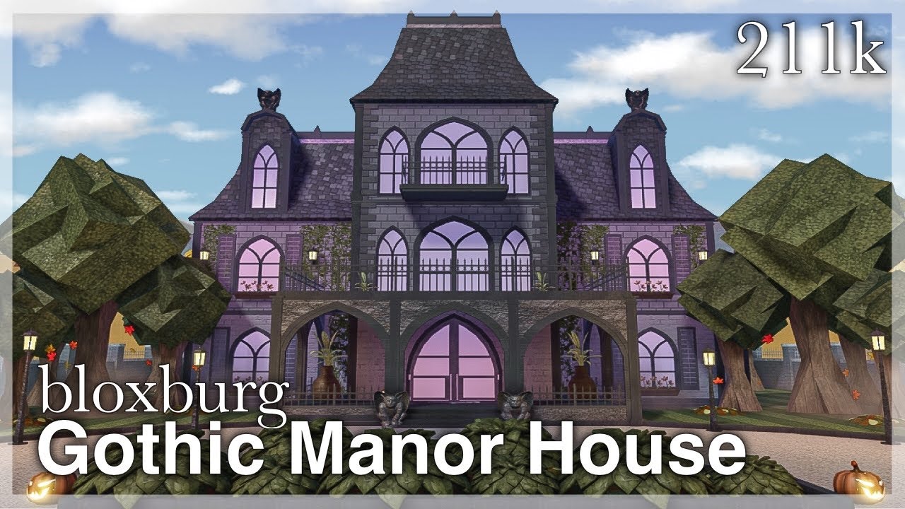 Bloxburg Gothic Manor House Speedbuild рџ Exterior Youtube