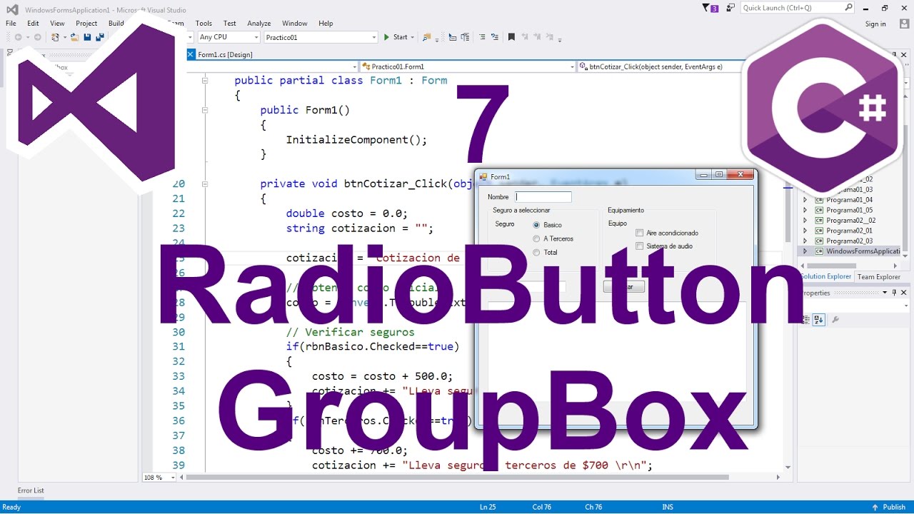 Tutorial Programación Windows Forms C 7 Radiobutton Y Groupbox