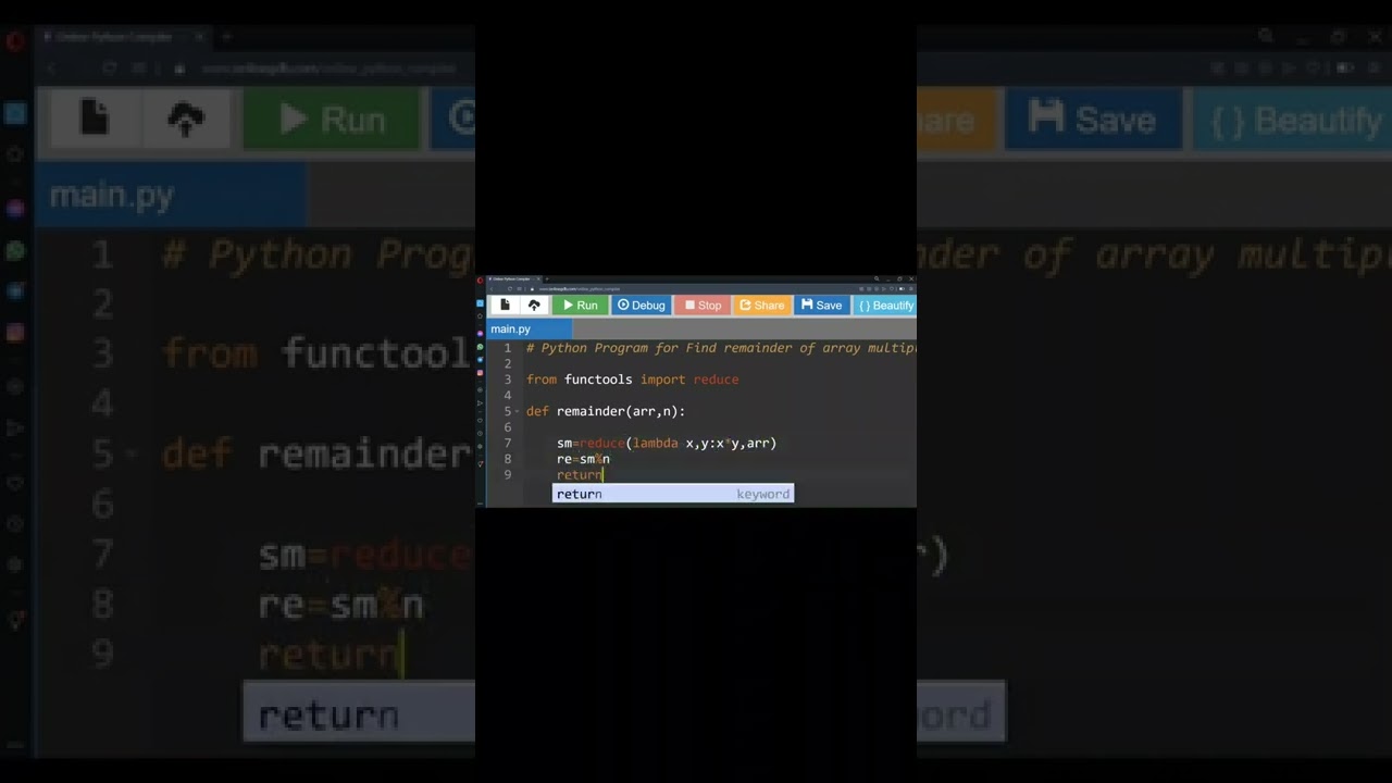 Python Program For Find Remainder Of Array Multiplication Divided By N