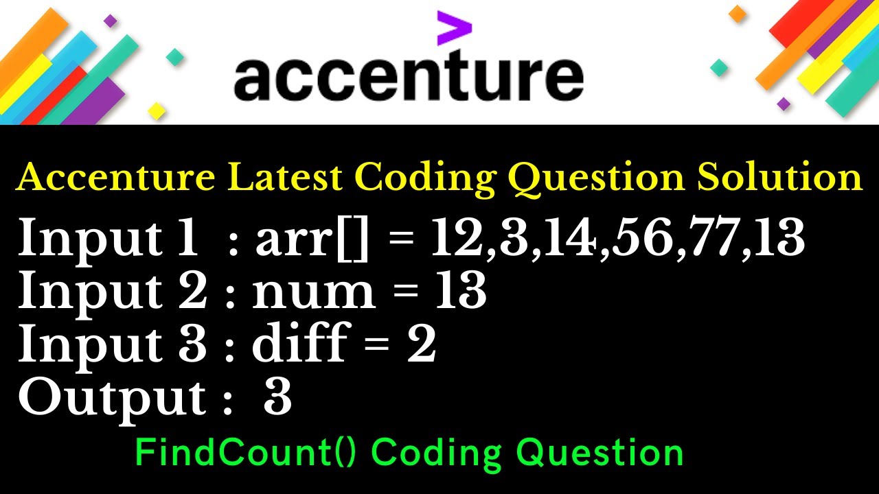 Accenture Latest Coding Question With Solution Find Count Youtube