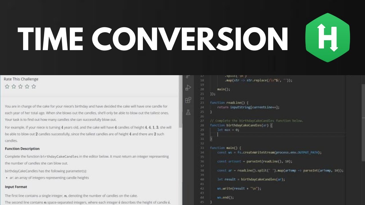 Hackerrank Time Conversion Solution Walkthrough Javascript Youtube