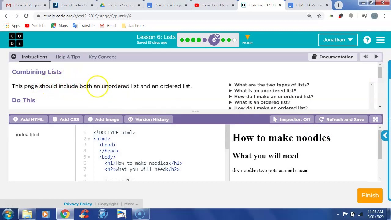 Code Org Unit 2 Lesson 6 Youtube