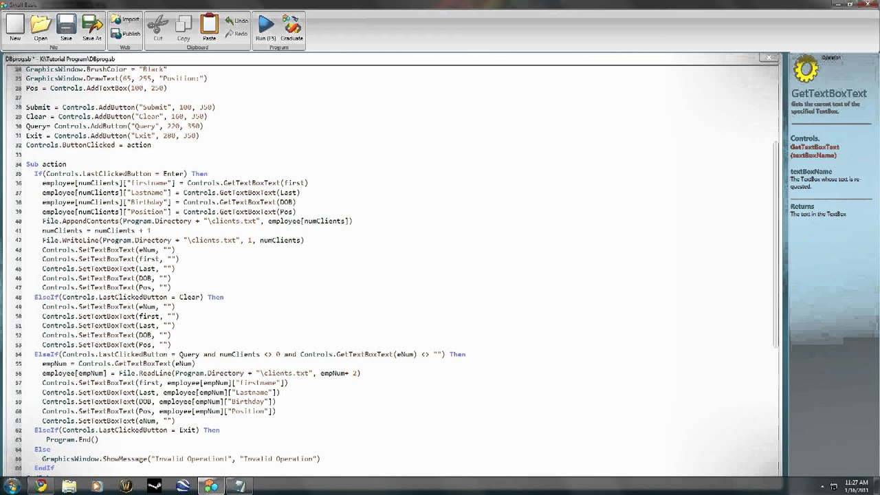 Small Basic Tutorial 14 Simple Database Program 2 3 Youtube