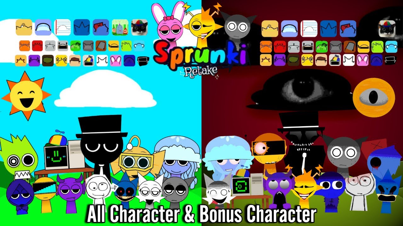 Sprunki Retake All Character Bonus Character Youtube