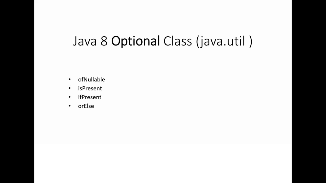 Optional Class Java8 Youtube