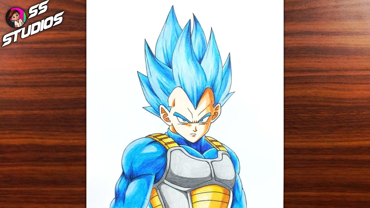 How To Draw Vegeta Ssj Blue Step By Step Dragonball Super Drawing