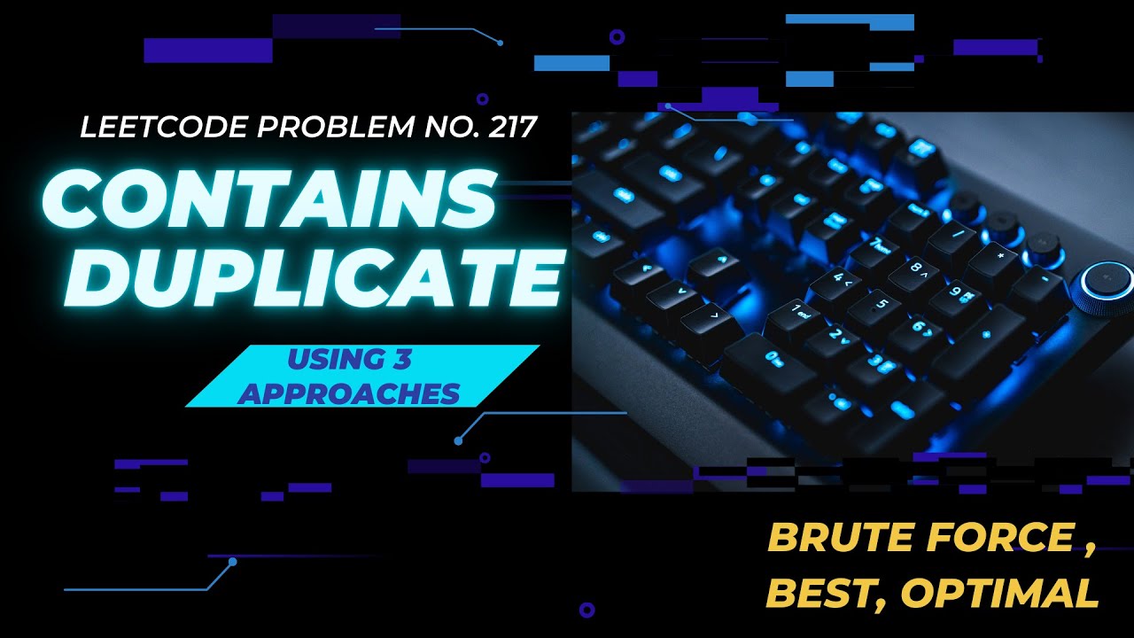 Contains Duplicate Explained Brute Force Vs Optimal Blind 75 Must