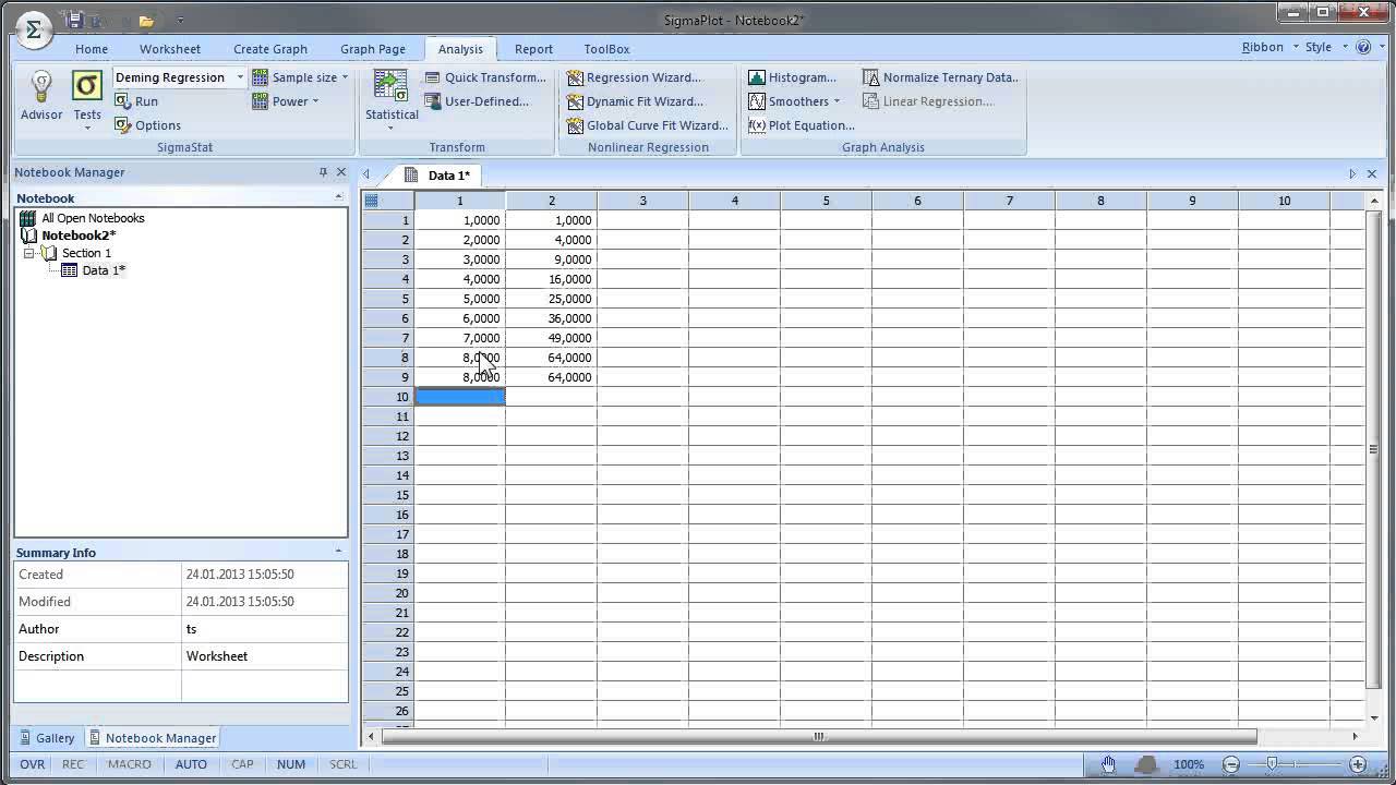 Using Transforms In Sigmaplot Version 12 Youtube