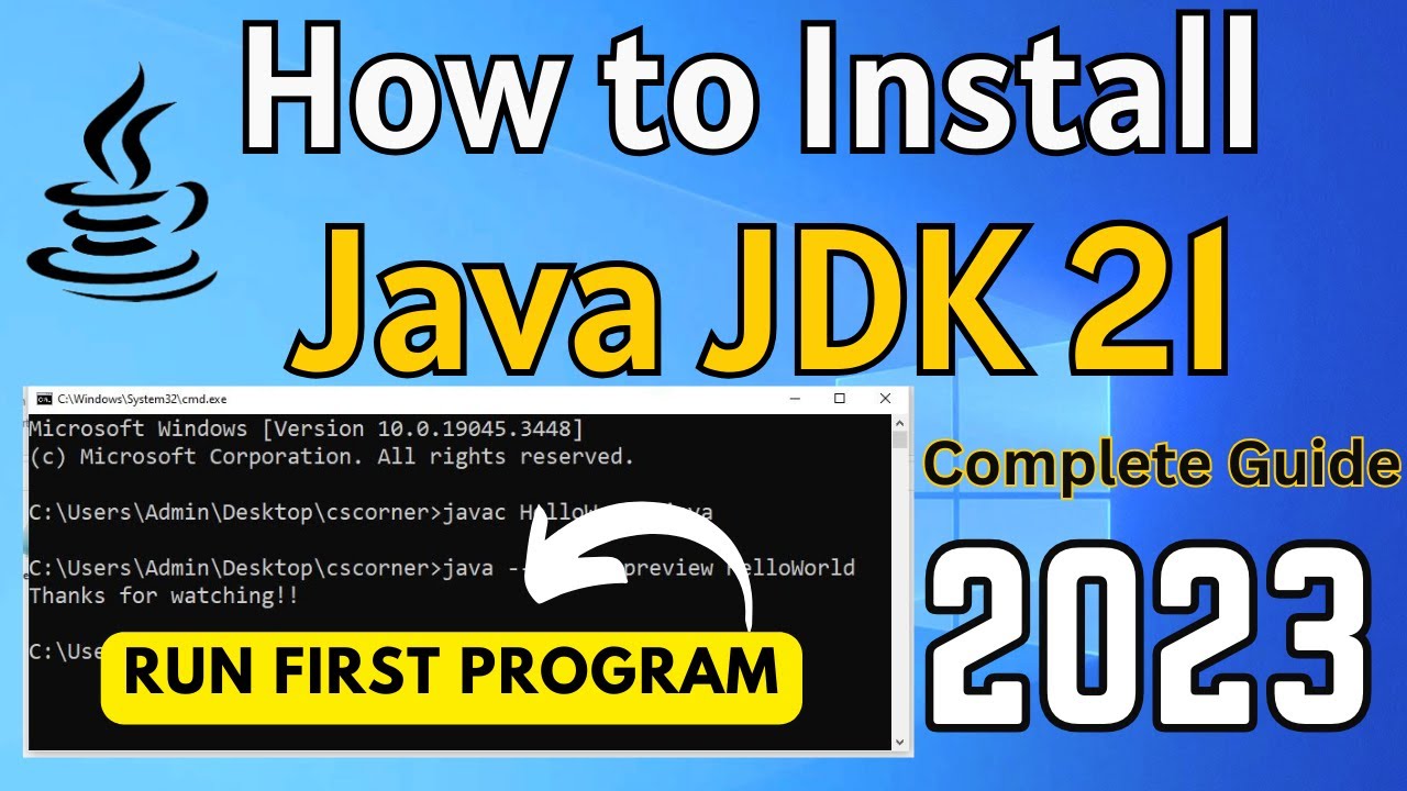 How To Install Java Jdk 21 On Windows 10 11 2023 Run Java Program