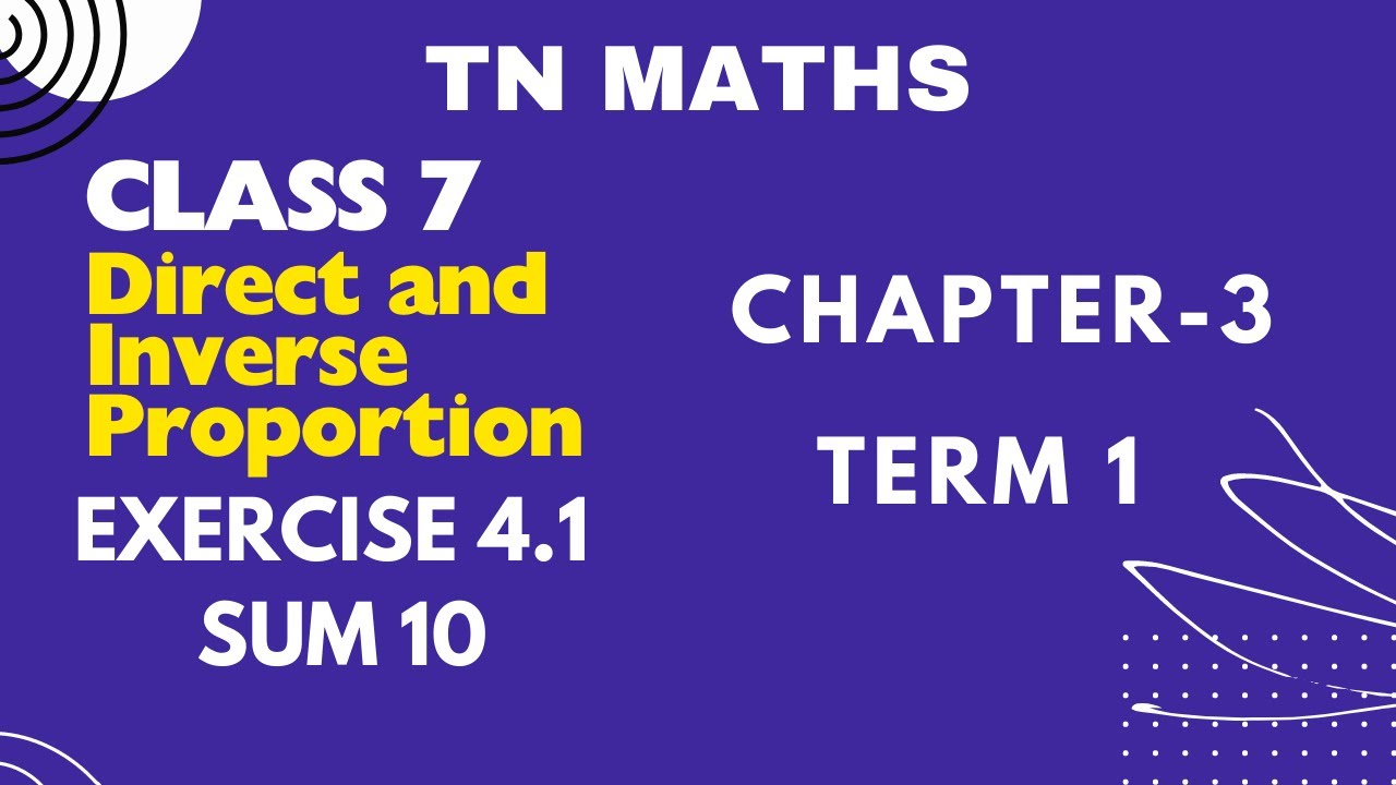 Tn Maths Class 7 Chapter 4 Direct And Inverse Proportion