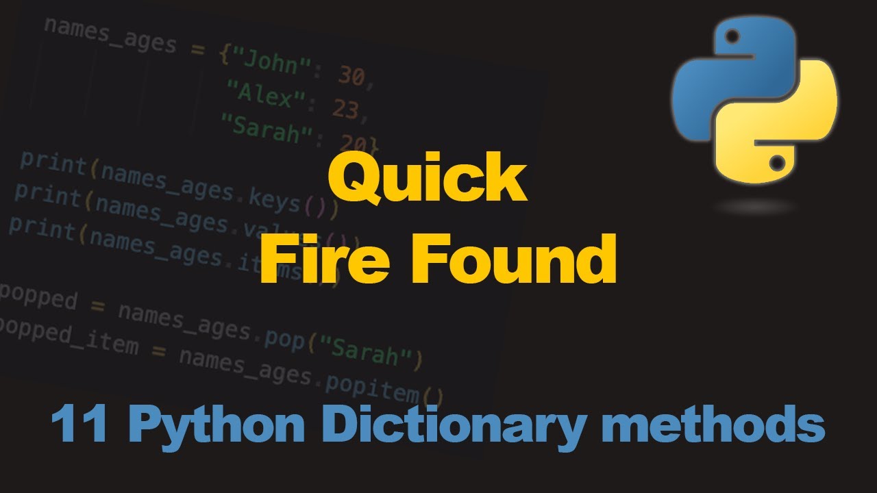 Every Python Dictionary Method In 5 Minutes Youtube