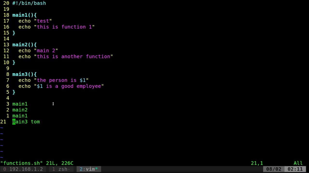 02 Shell Script Functions Tutorial Youtube