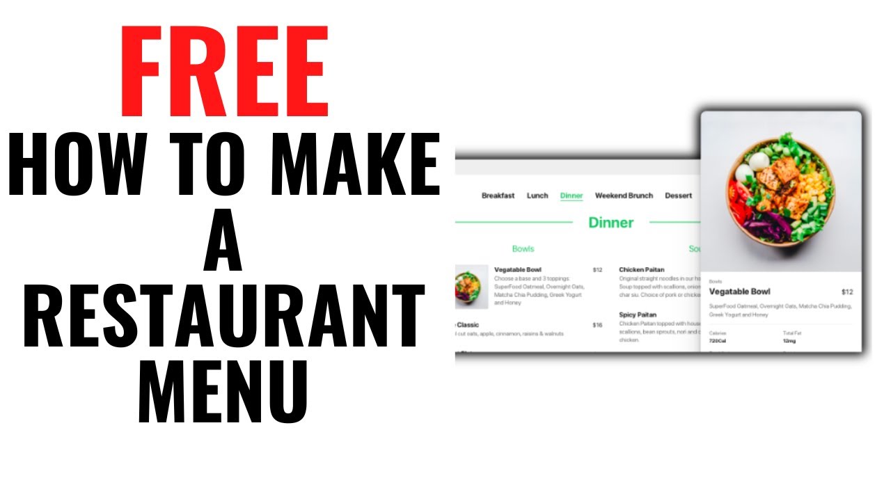 How To Make A Restaurant Menu Free Full Tutorial Youtube