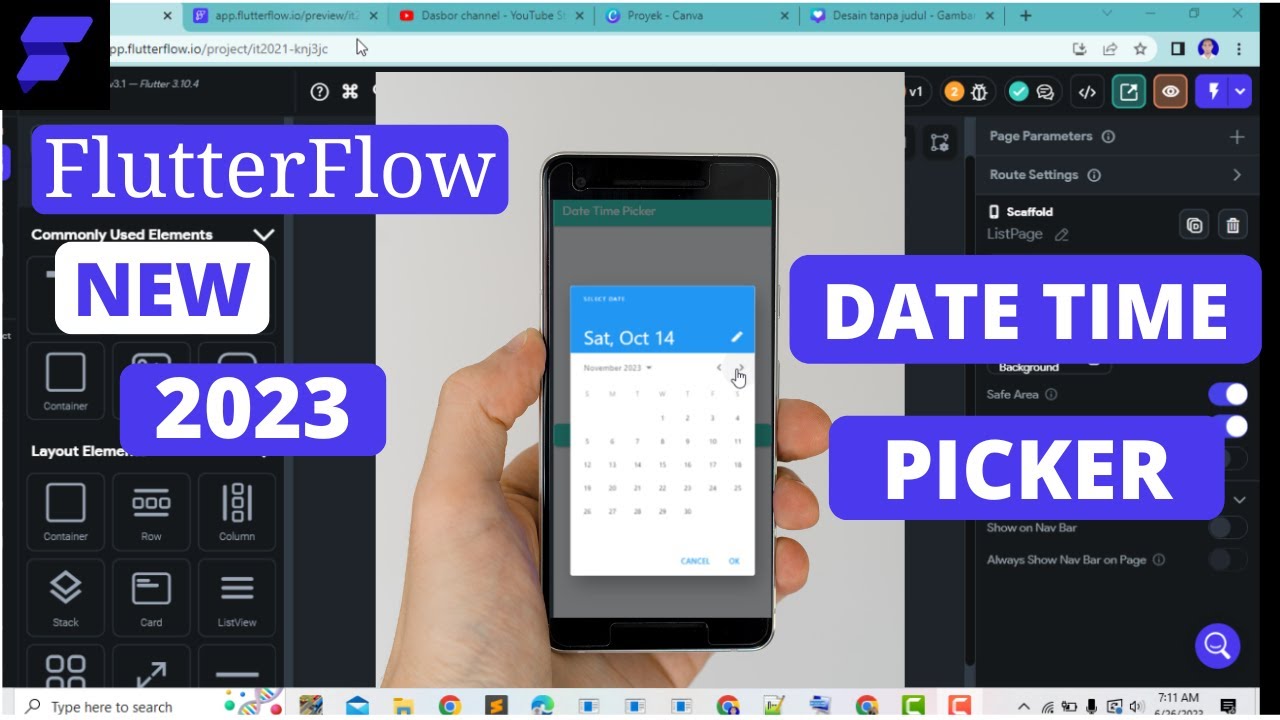 Flutterflow New 2023 Date Time Picker Youtube