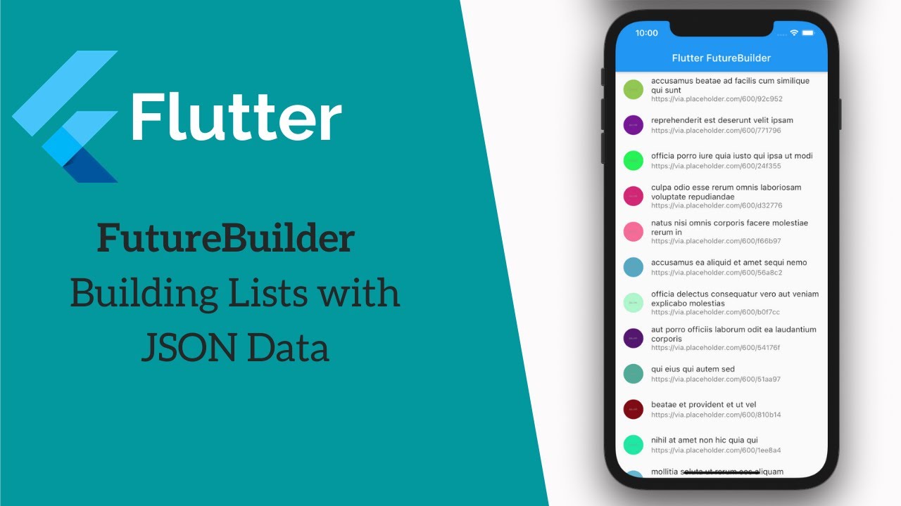 Flutter Futurebuilder Building Lists With Json Data Youtube