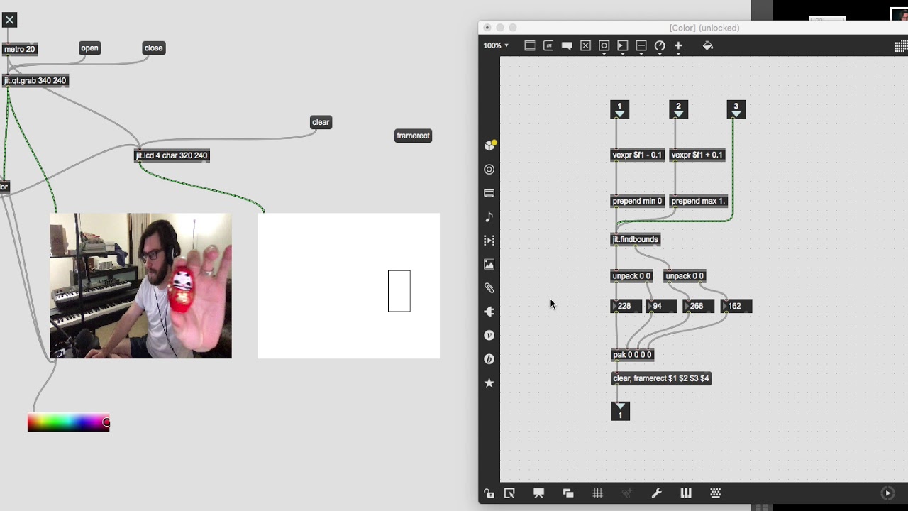 Basic Color Tracker Using Max Msp Jitter Youtube