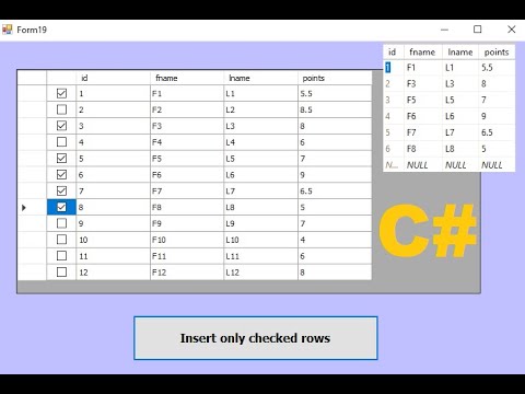 C Tutorial For Beginners Insert Only Checked Rows From Datagridview