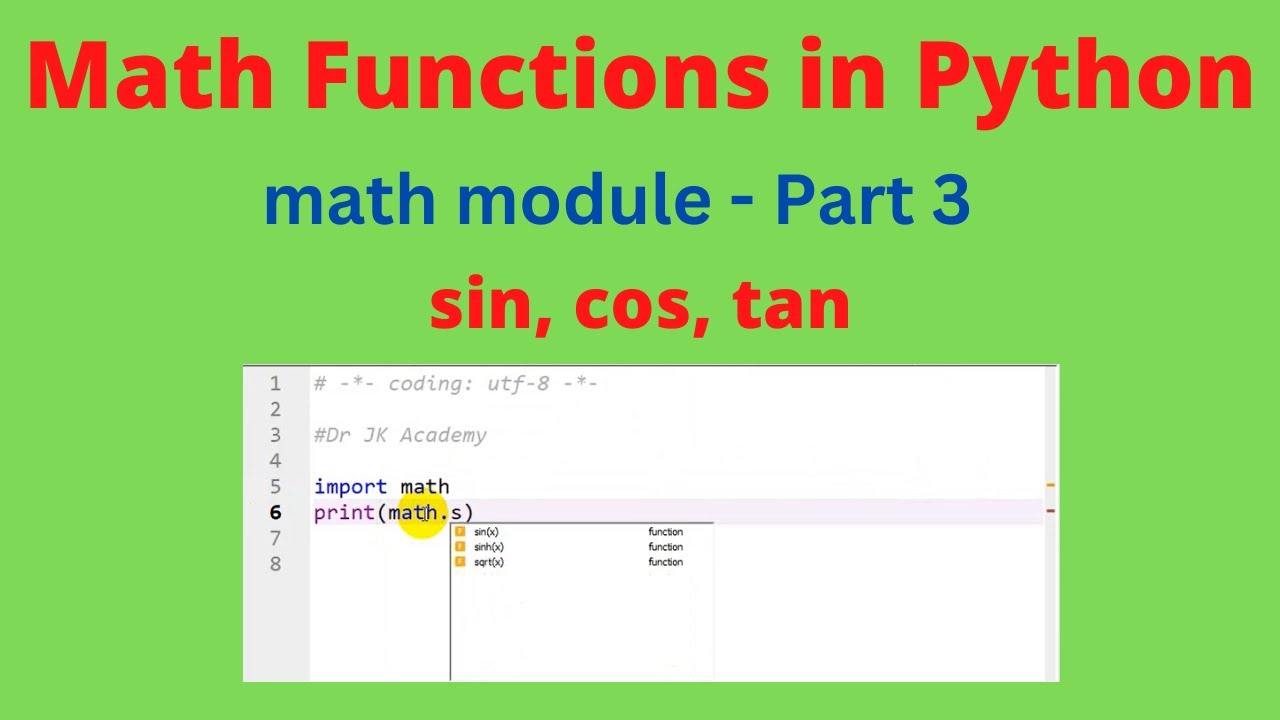 Math Module Functions In Python Part Iii Import Math Functions In