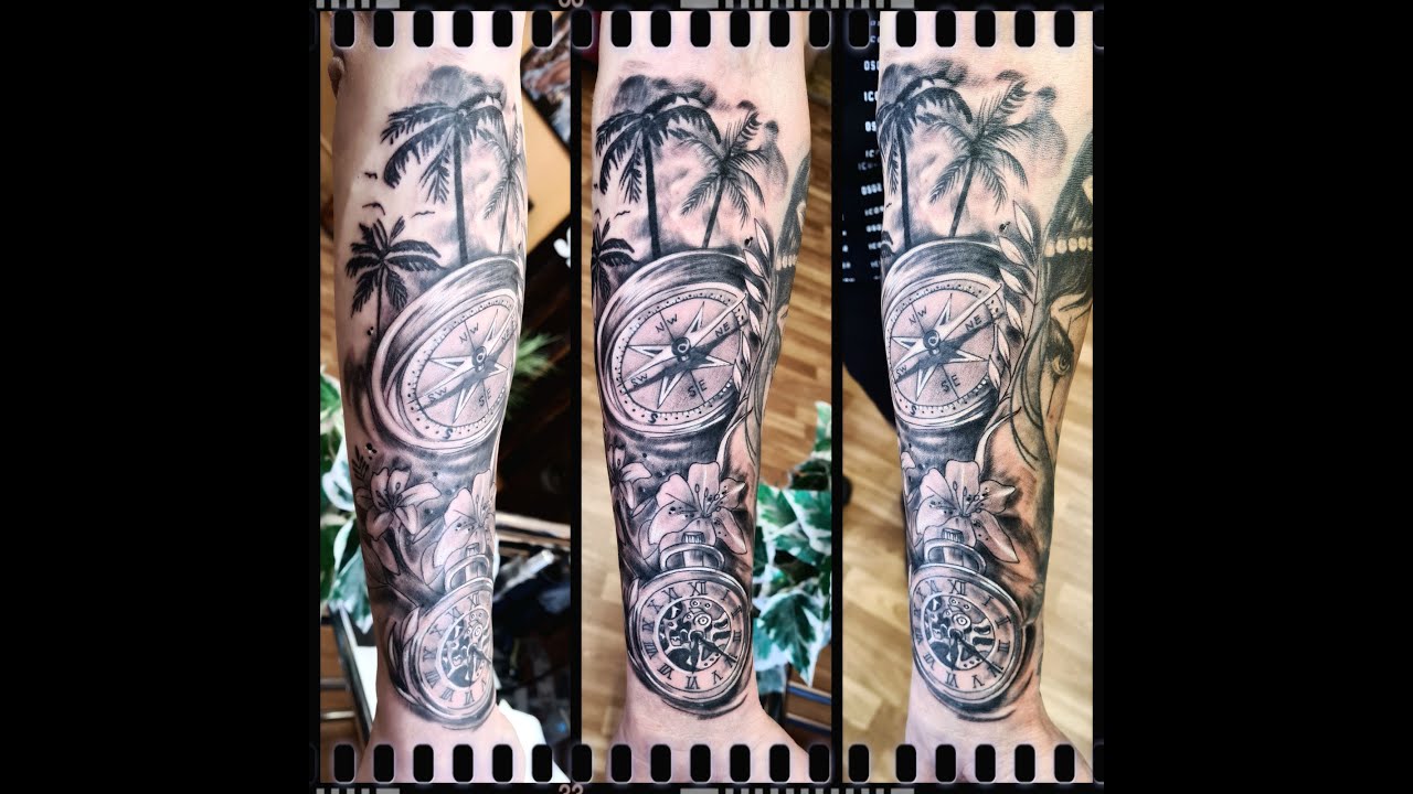 Compass And Watch Tattoo Time Lapse Youtube