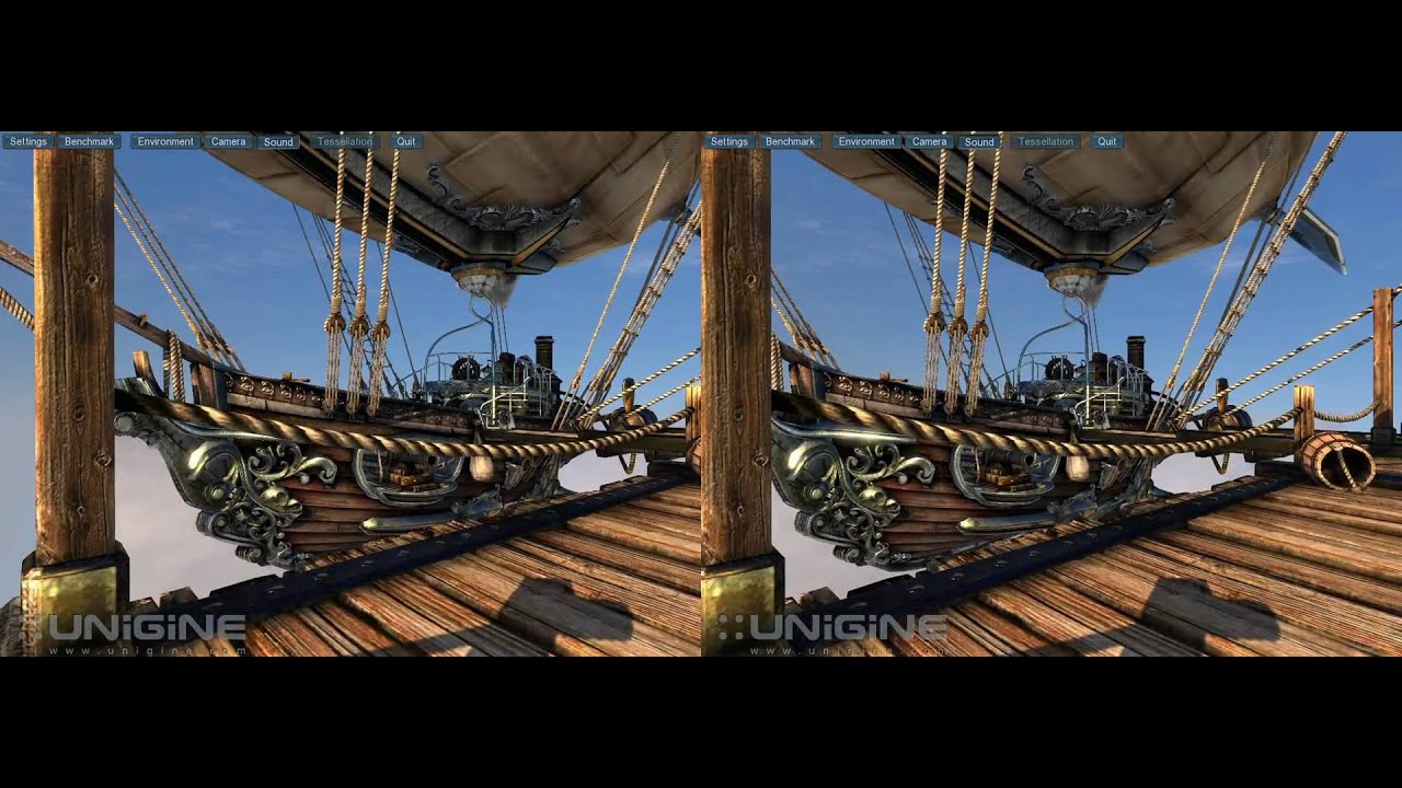 Unigine Benchmark Heaven In Stereoscopic 3d Youtube