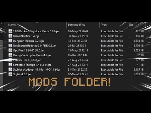 My Hypixel Skyblock Mods Folder Release Youtube