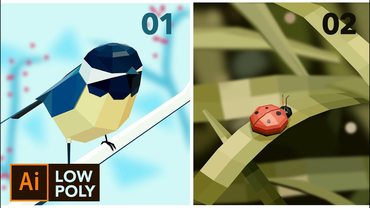 Creating Low Poly Art In Adobe Illustrator Graphic Design Youtube