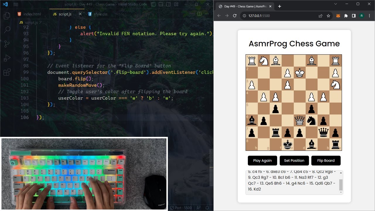 Asmr Programming Chess Game Coding Vs Computer No Talking Youtube