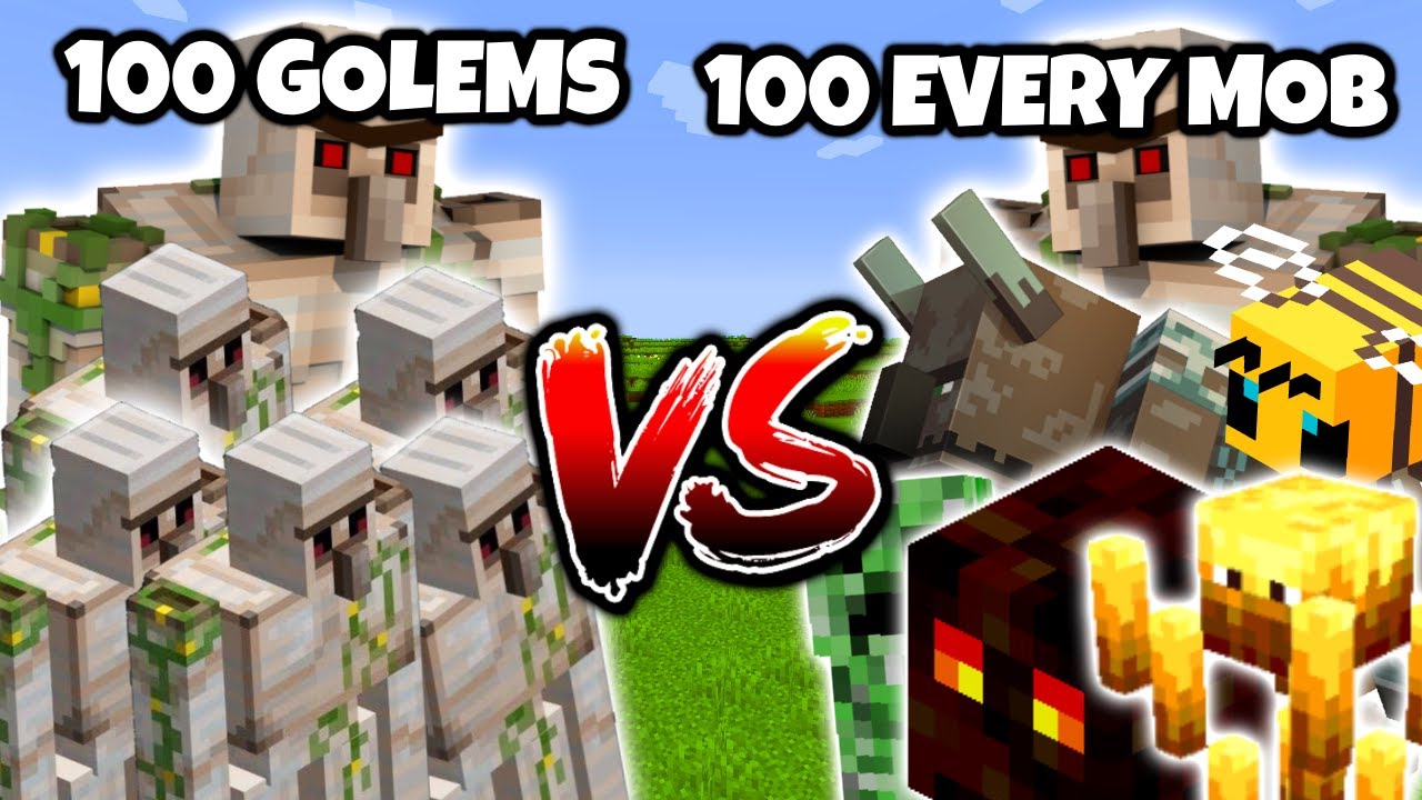 Can 100 Iron Golems Defeat 100 Of Every Mob In Minecraft Minecraft