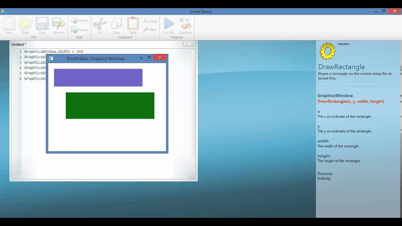 13 Drawing Shapes Small Basic Tutorial Youtube