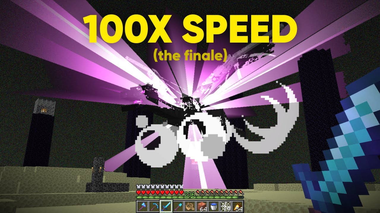 I Beat 100x Speed Minecraft Part 2 Youtube