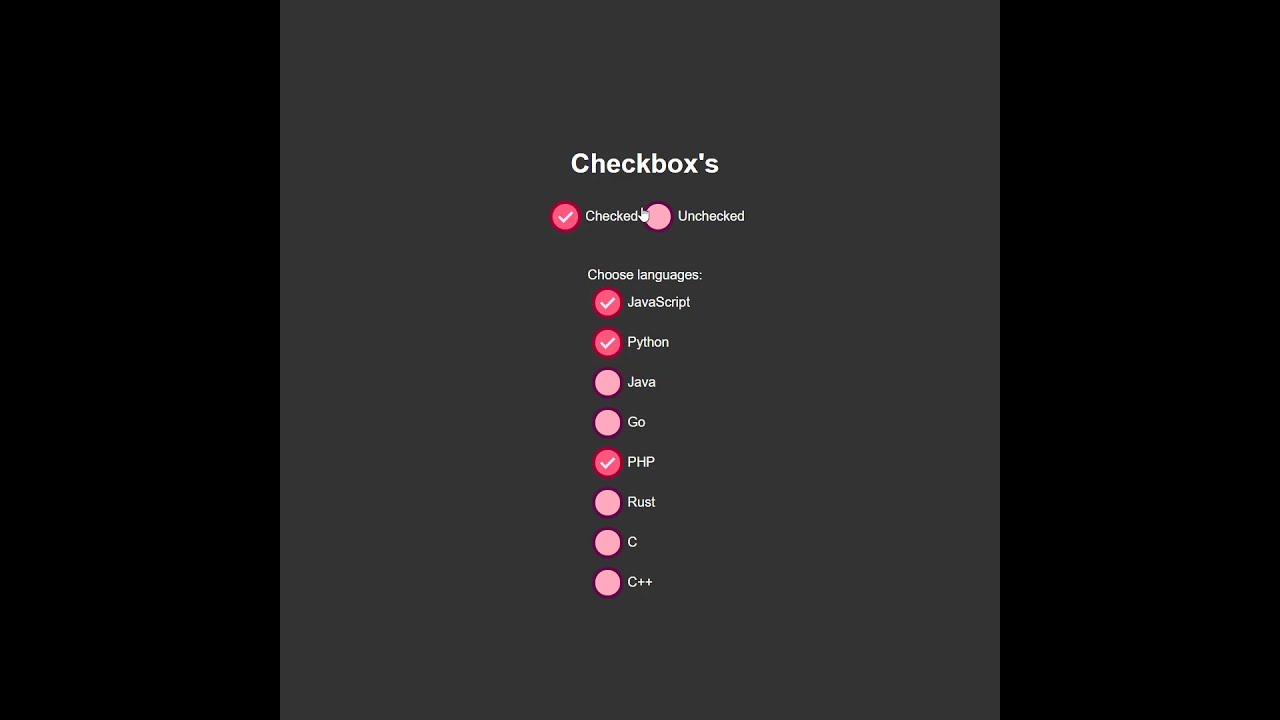 Css Custom Checkbox Source Code On Codepen Youtube