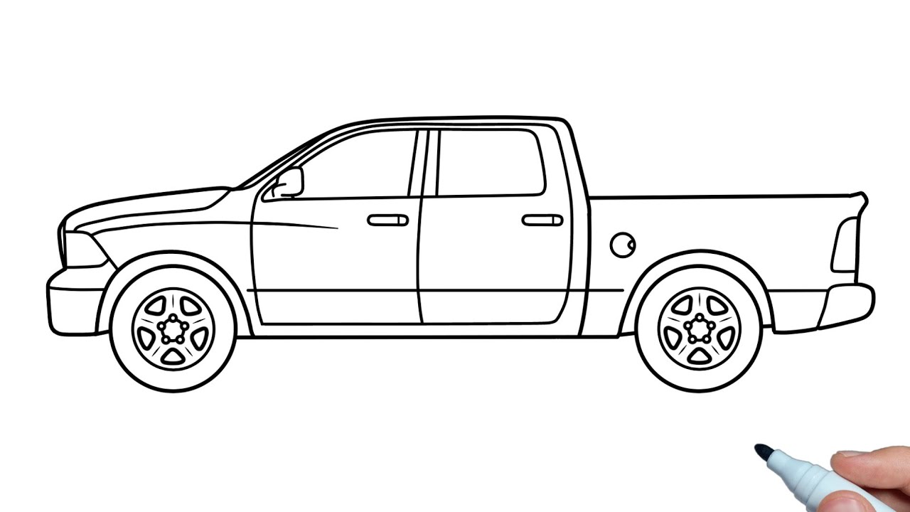 How To Draw A Dodge Ram 1500 Easy Drawing A Pickup Truck Step By Step ... How To Draw A Dodge Ram 1500 Easy Drawing A Pickup Truck Step By Step ...