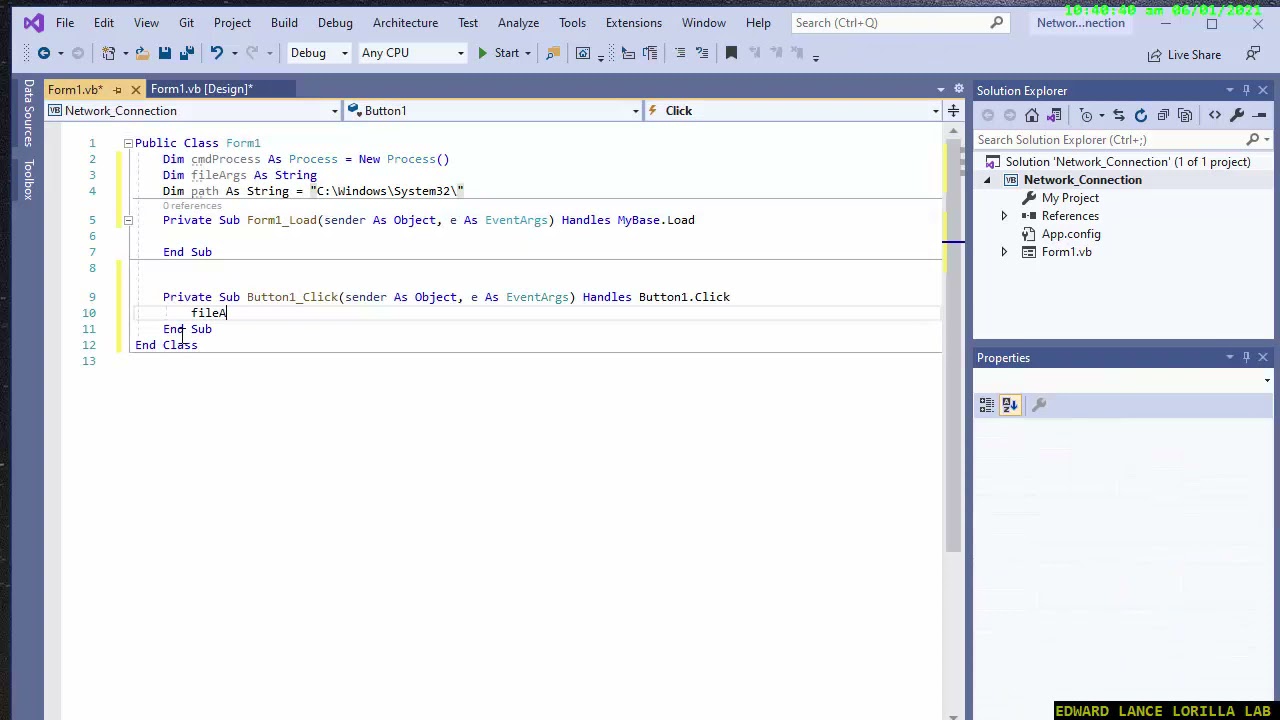 Visual Studio Visual Vb Net Network Connection Youtube