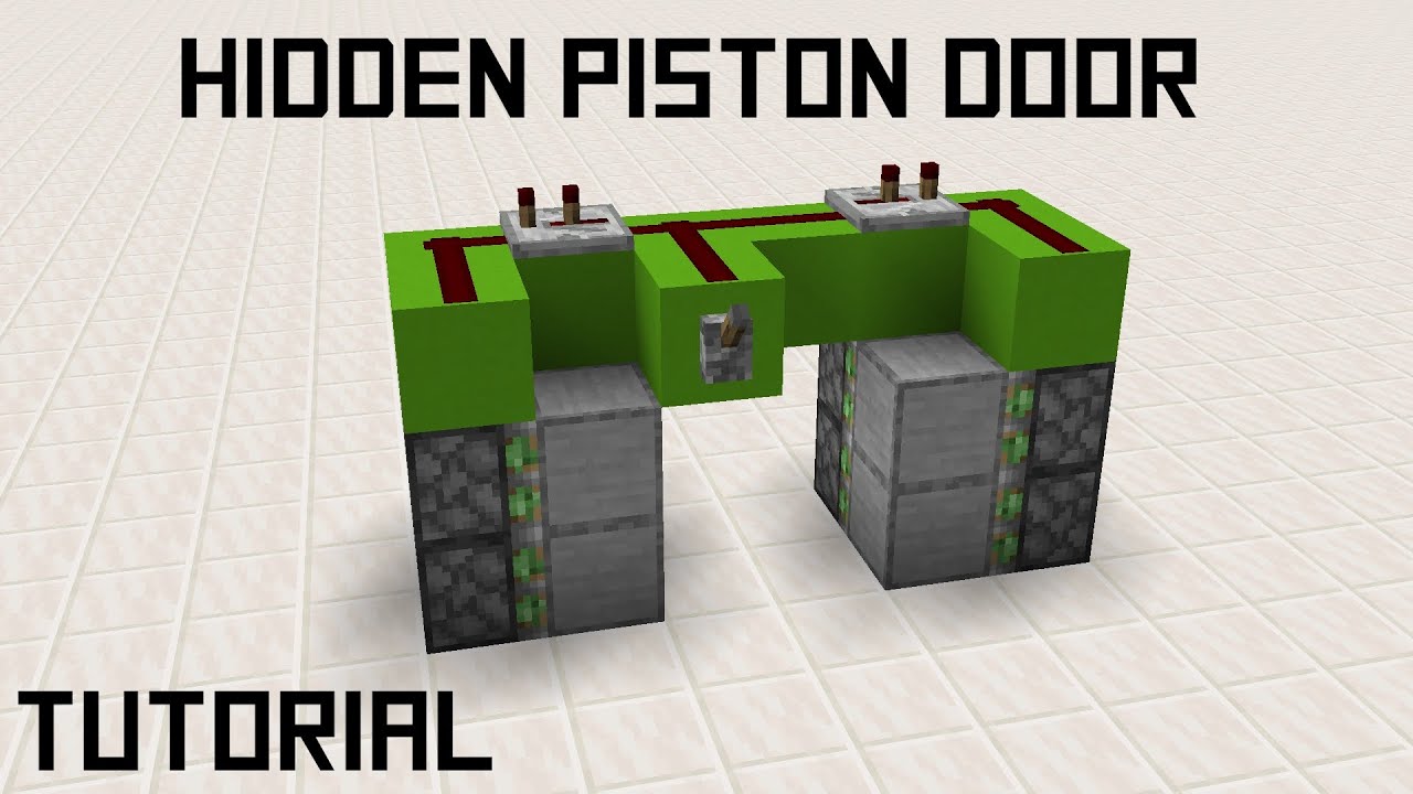 How To Build A Simple Hidden Piston Door In Minecraft 1 15 Youtube