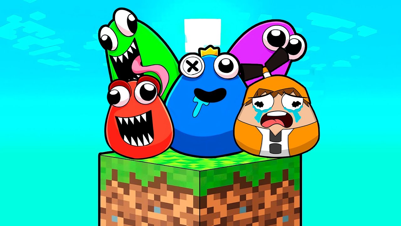Rainbow Friends Son Todos Pou Skyblock Palmita Reacciona A Loco