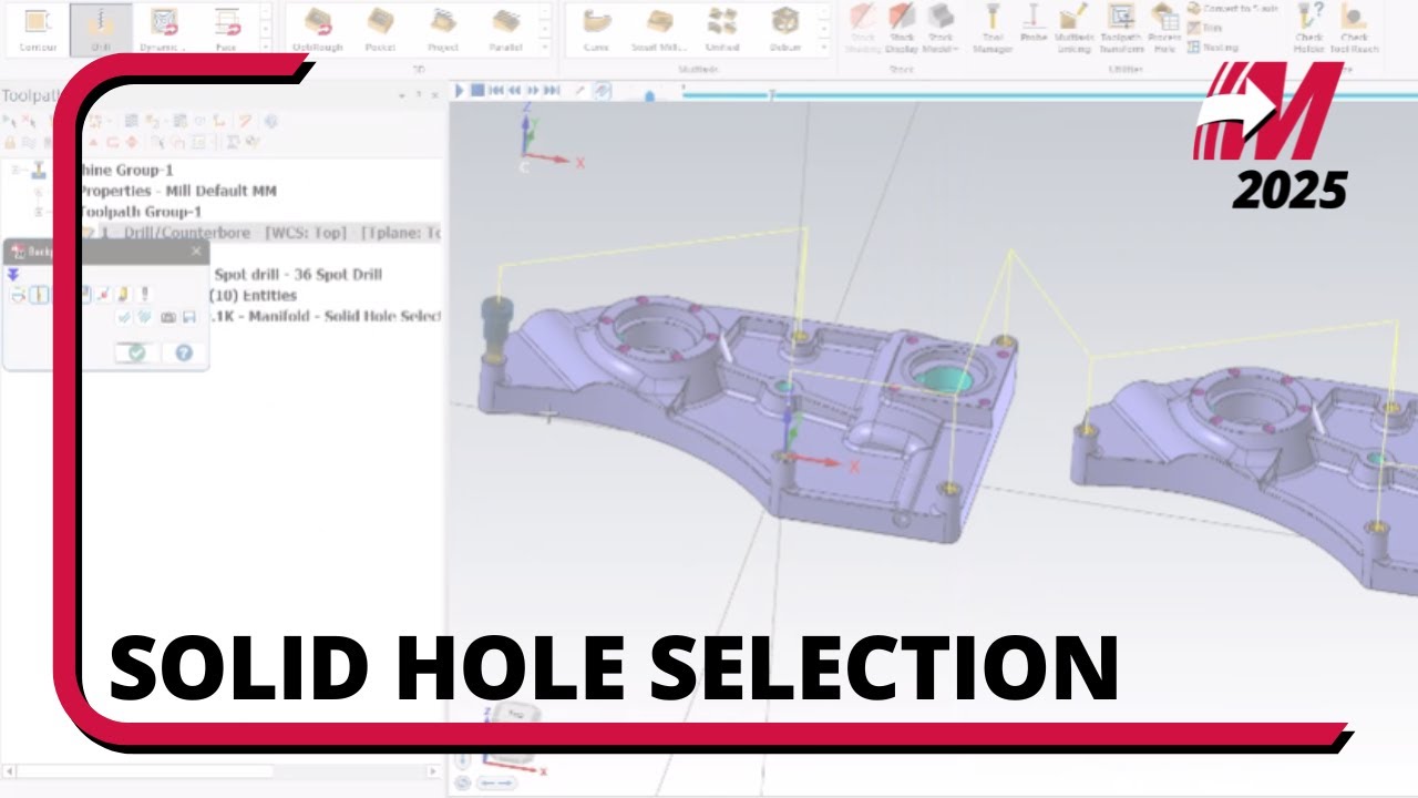 Mastercam 2025 Solid Hole Selection Youtube