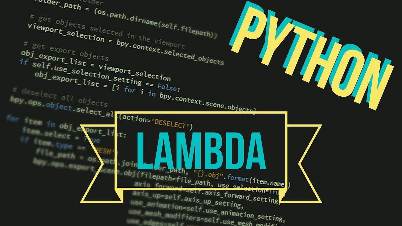 Python Ep 16 Lambda Youtube
