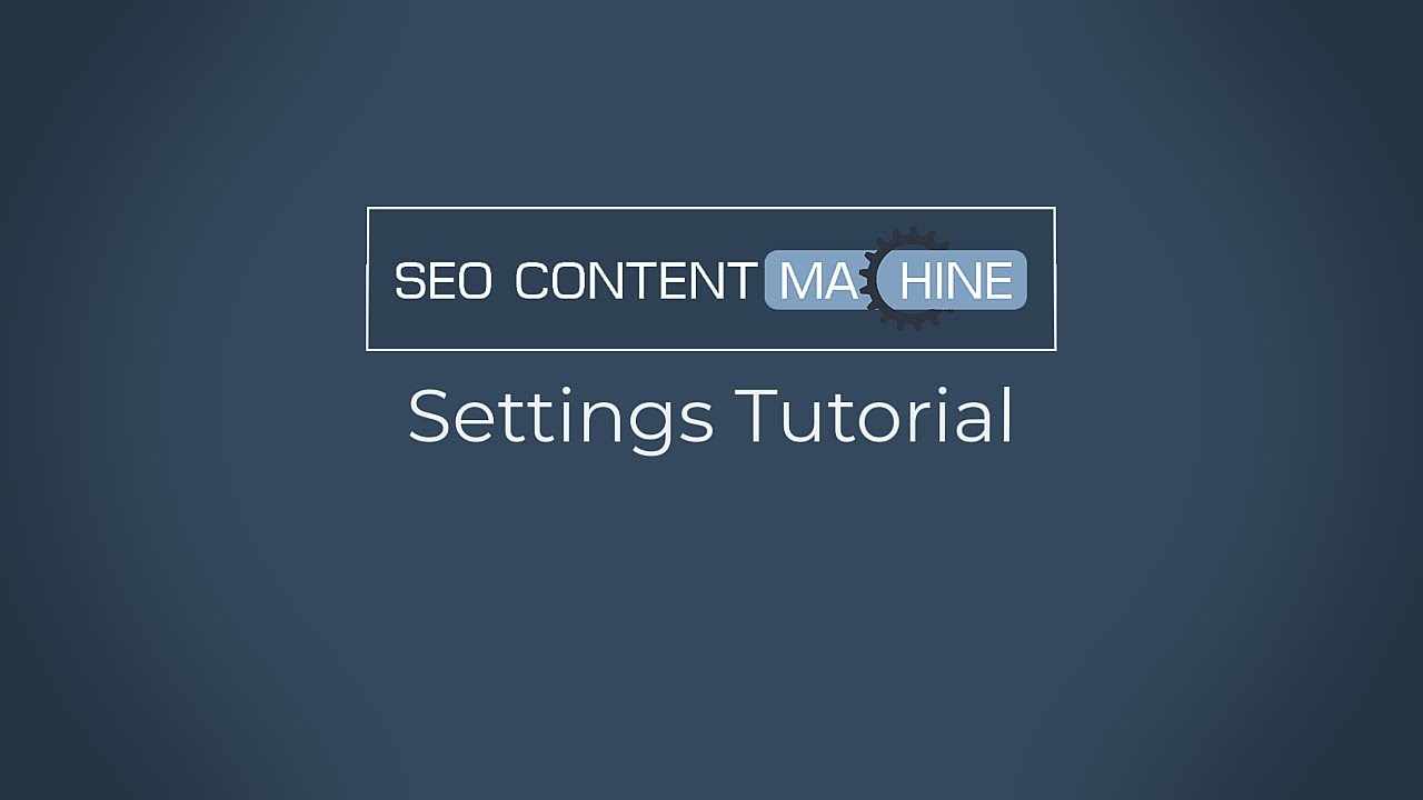 Settings Tutorial Youtube