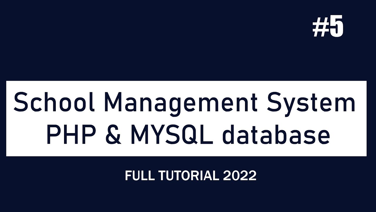 How To Make School Management System Using Php Mysql Database Part 5