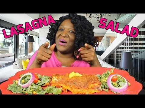 Lasagna And Salad Mukbang Get To Know Me Ice Eating Eating Show