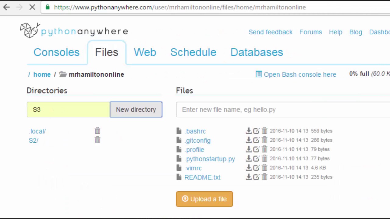 Pythonanywhere Hello World Youtube