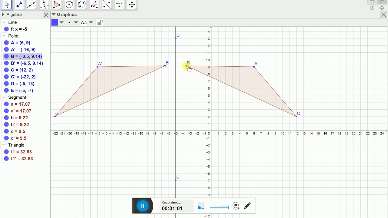 Reflections In Geogebra Youtube