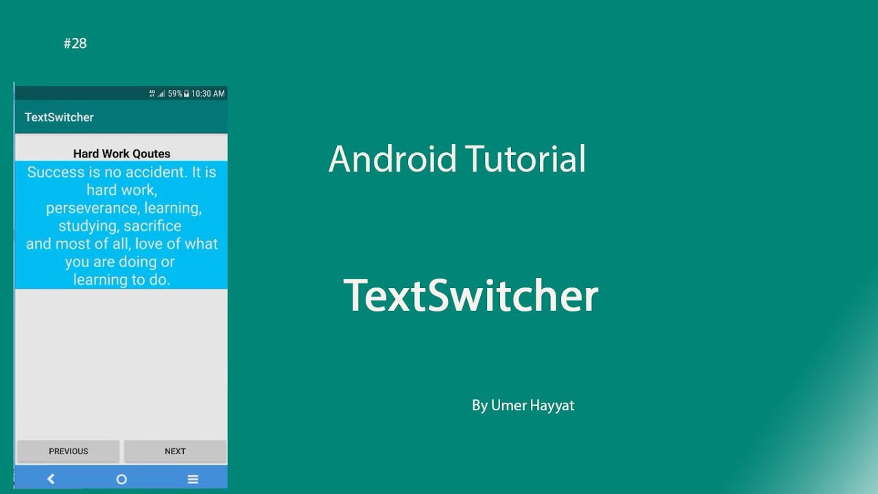Textswitcher Ui 28 Textswitcher Android Tutorial Youtube