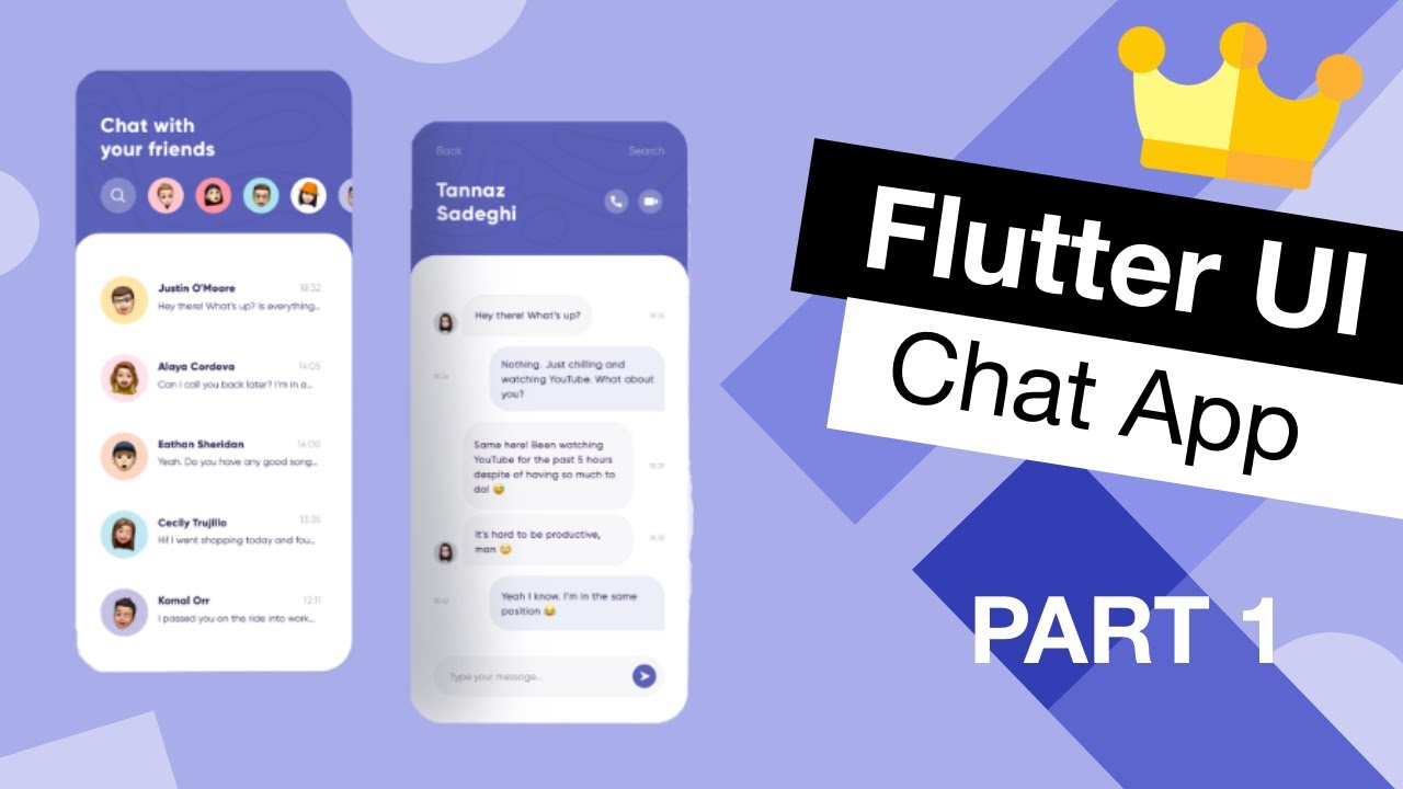 Flutter Ui Chat Message App Tutorial App From Scratch Part 1 Youtube