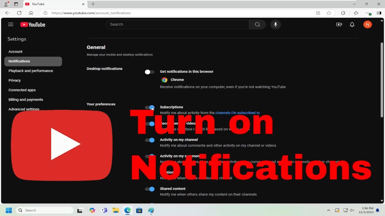 How To Turn On Youtube Notifications Guide Youtube