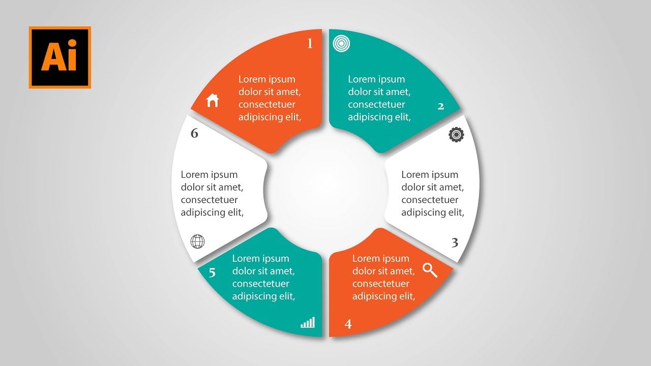 Adobe Illustrator Tutorial How To Create Circle Infographic Designs
