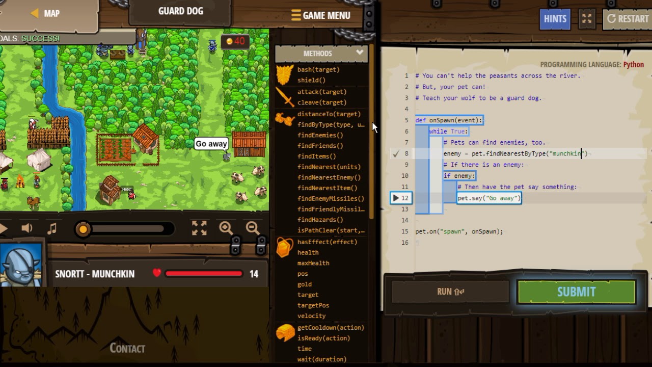 Codecombat Python Guard Dog Youtube