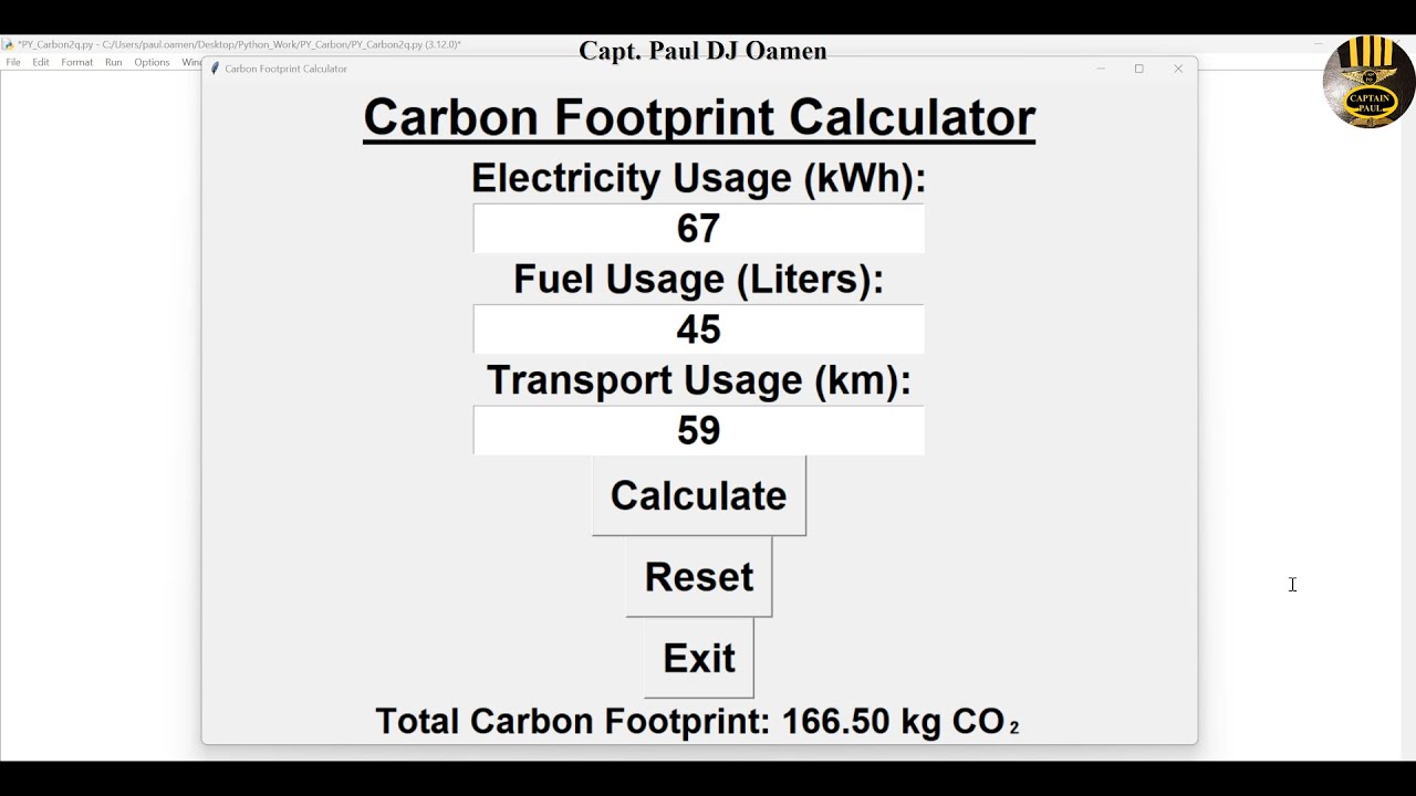 How To Create A Carbon Footprint Calculator In Python Youtube