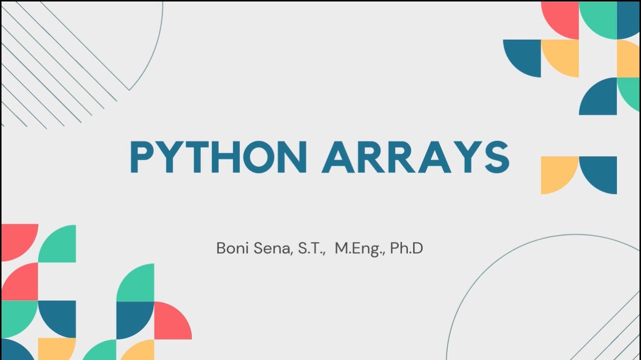 Array Dalam Pemrograman Python Youtube