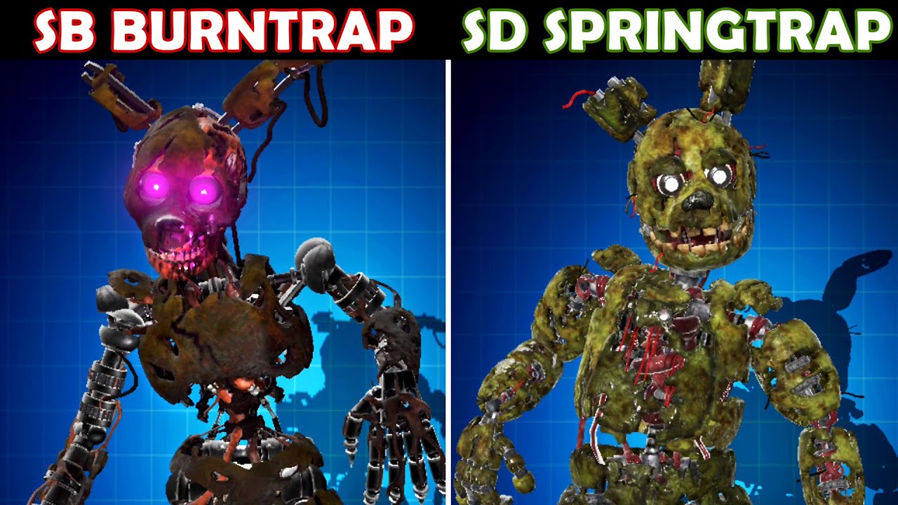 Burntrap Vs Springtrap Comparison In Fnaf Ar Youtube